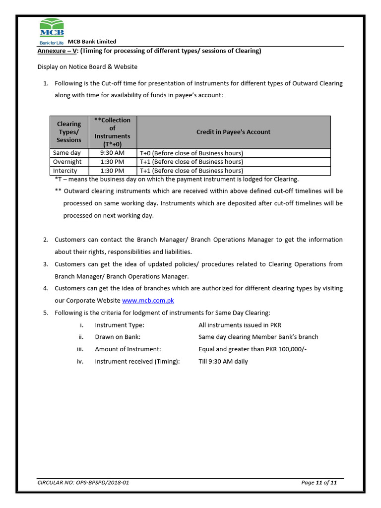 Timing For Processing of Different Types of Clearing | PDF