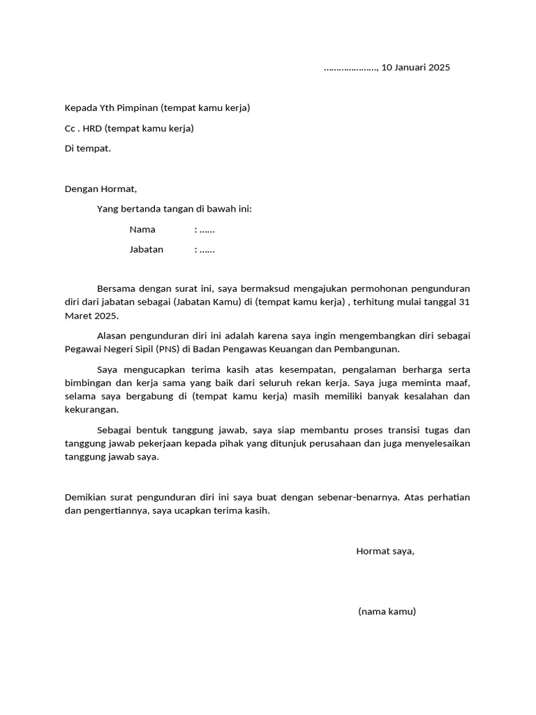 Resignation Draft | PDF