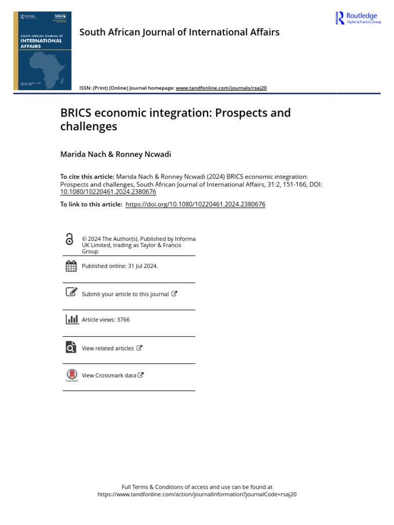 BRICS Economic Integration Challenges | PDF | Bric | Global Financial ...