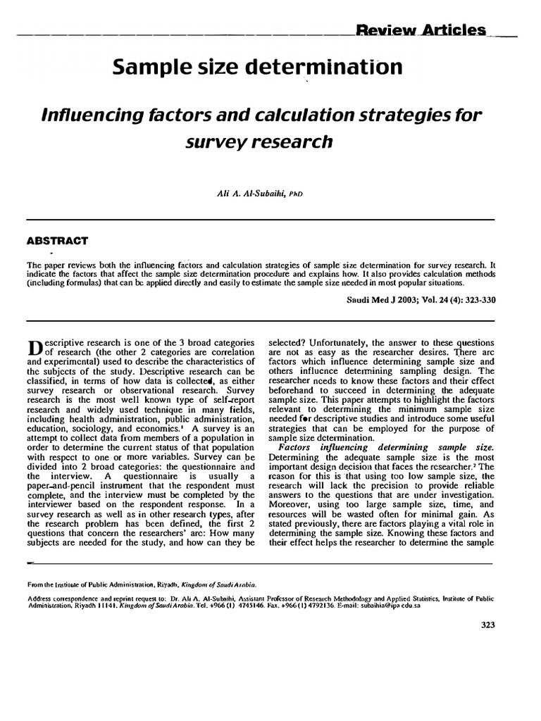 Sample Size Determination Strategies | PDF | Sampling (Statistics ...
