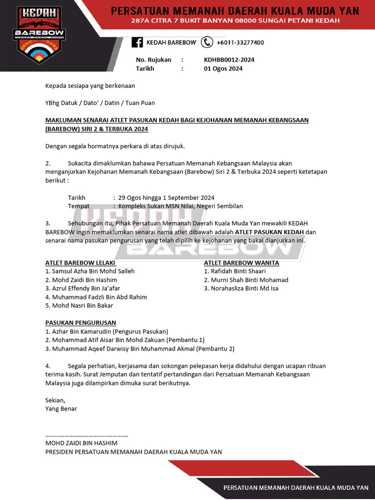 Surat Makluman | PDF