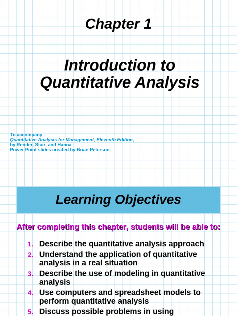 Ch01 Intro To Quanti Analysis | PDF | Statistics | Quantitative Research