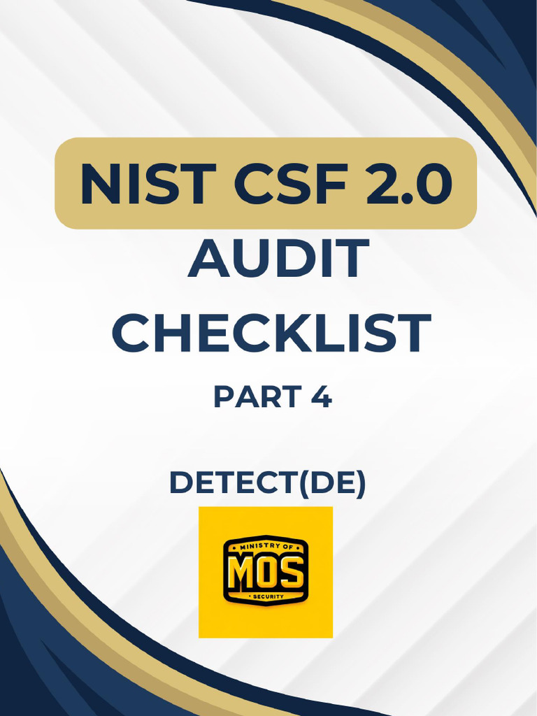 NIST CSF 2 0 Audit Checklist Part 4 Detect 1724832771 | PDF | Computer Security | Security