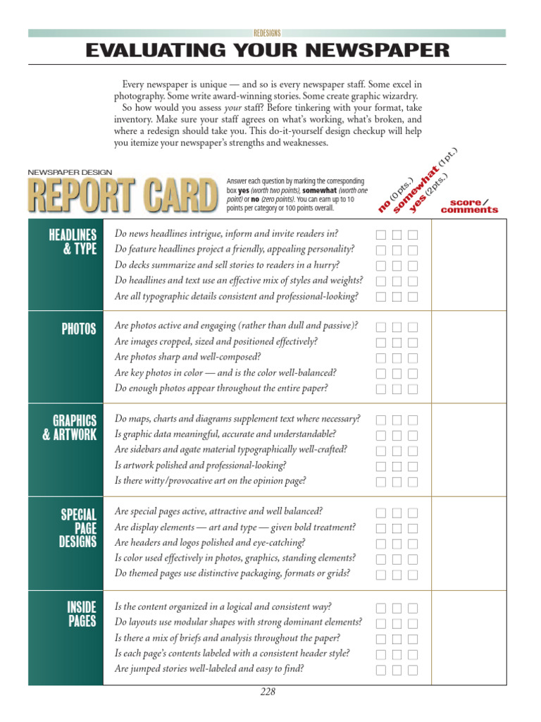 EvaluatingNewspaper Checklist | PDF | Graphics