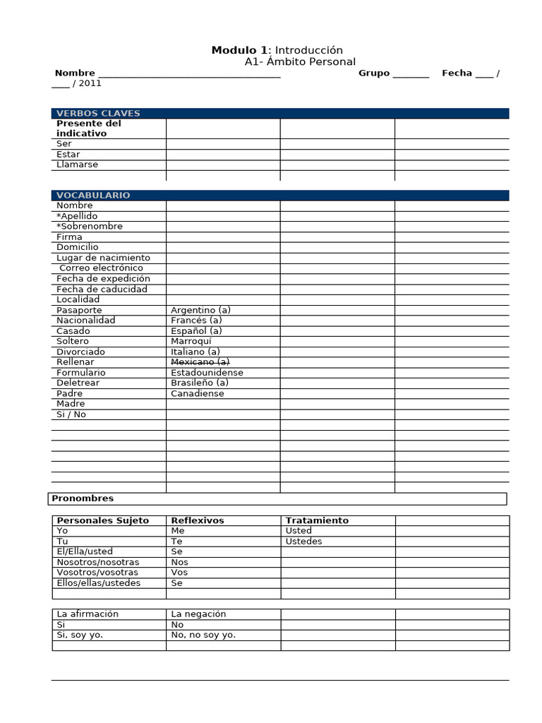 A1 - M1. Ambito Personal - Intro | PDF