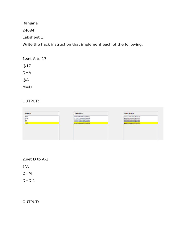 Assembly Language Exercises | PDF
