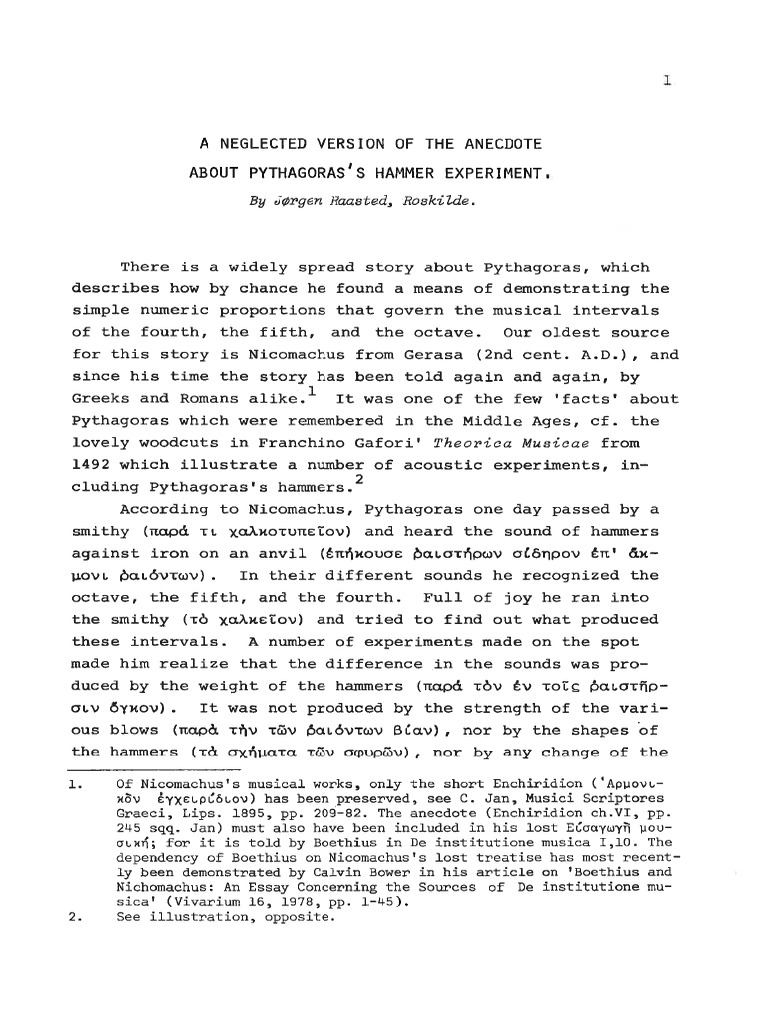 Neglected Version of Pythagoras Hammer Experiments | PDF