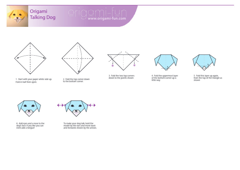 Talking Origami Dog Instructions | PDF