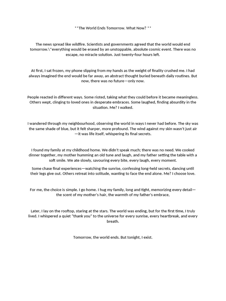 The World Ends Tomorrow | PDF