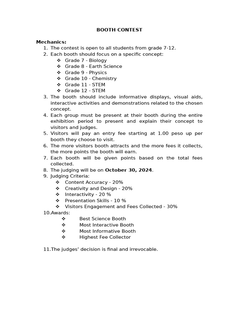 Booth Contest | PDF