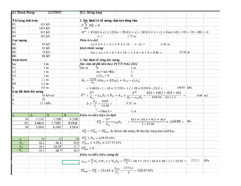 Ex2. Móng Băng | PDF