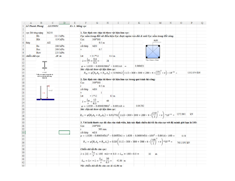Ex3. Móng cọc | PDF