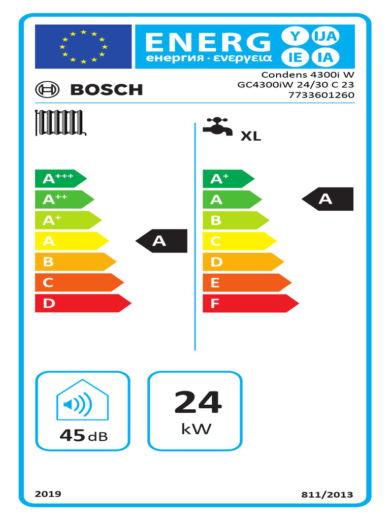 Caldera Bosch Condens 4300i W: Especificaciones | PDF | Uso eficiente ...