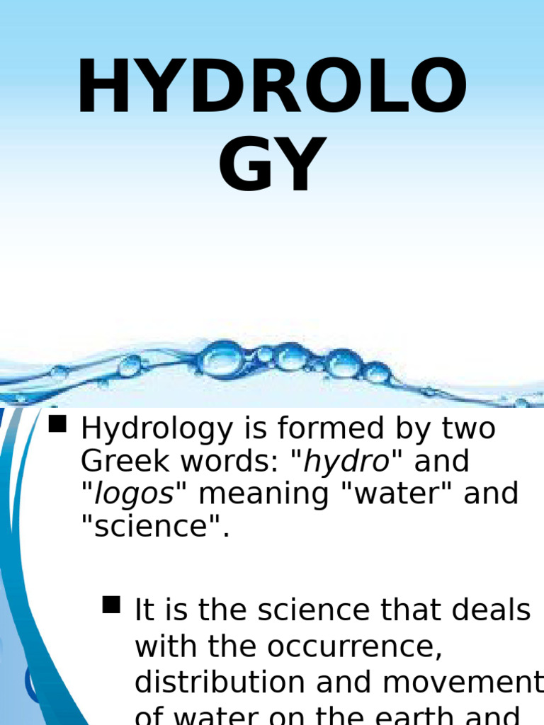 HYDROLOGY - Introduction | PDF | Hydrology | Water Cycle