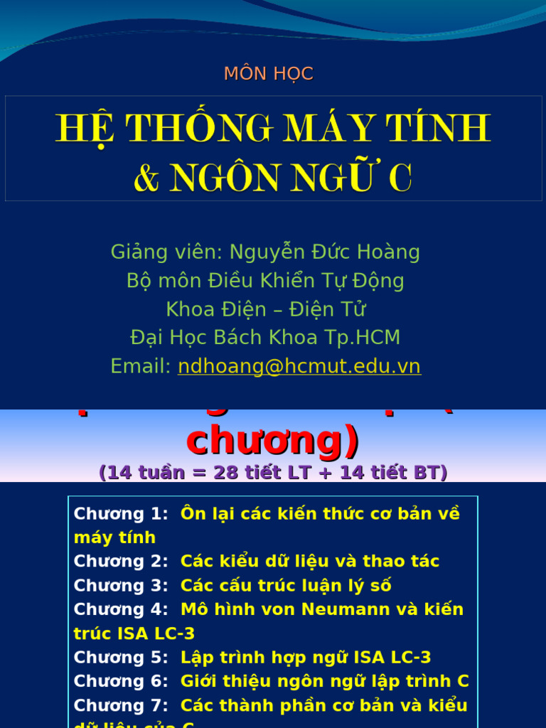 He Thong May Tinh Va Ngon Ngu C - Nguyen Duc Hoang - HTMT - NNC - c1c2 | PDF