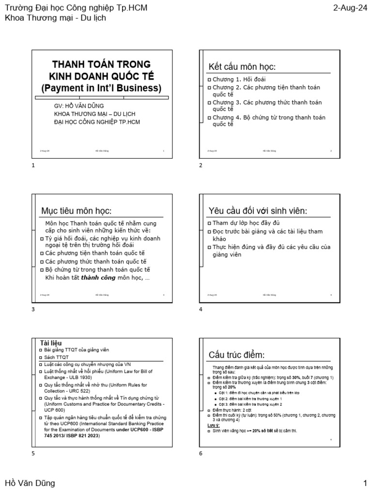 Bai Giang 0. Gioi Thieu Mon Hoc TTQT | PDF