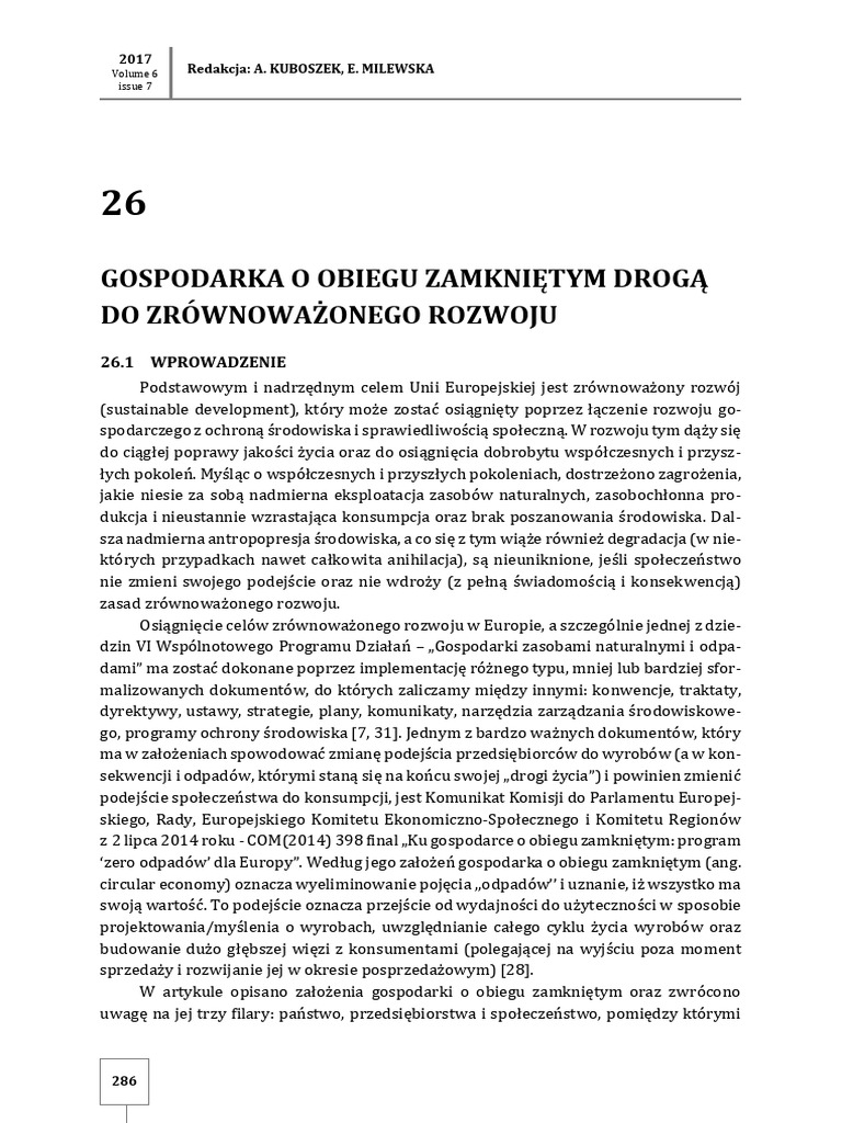 Gospodarka o Obiegu Zamkniętym Drog | PDF