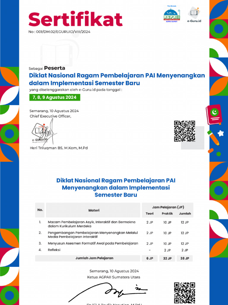 A. ROFIK, S.PD.L - Diklat Nasional 38JP - Ragam Pembelajaran PAI Menyenangkan Dalam Implementasi ...