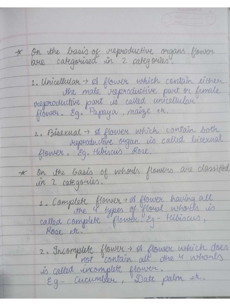 Mechanism of Sexual Reproduction Notes Class 7 | PDF