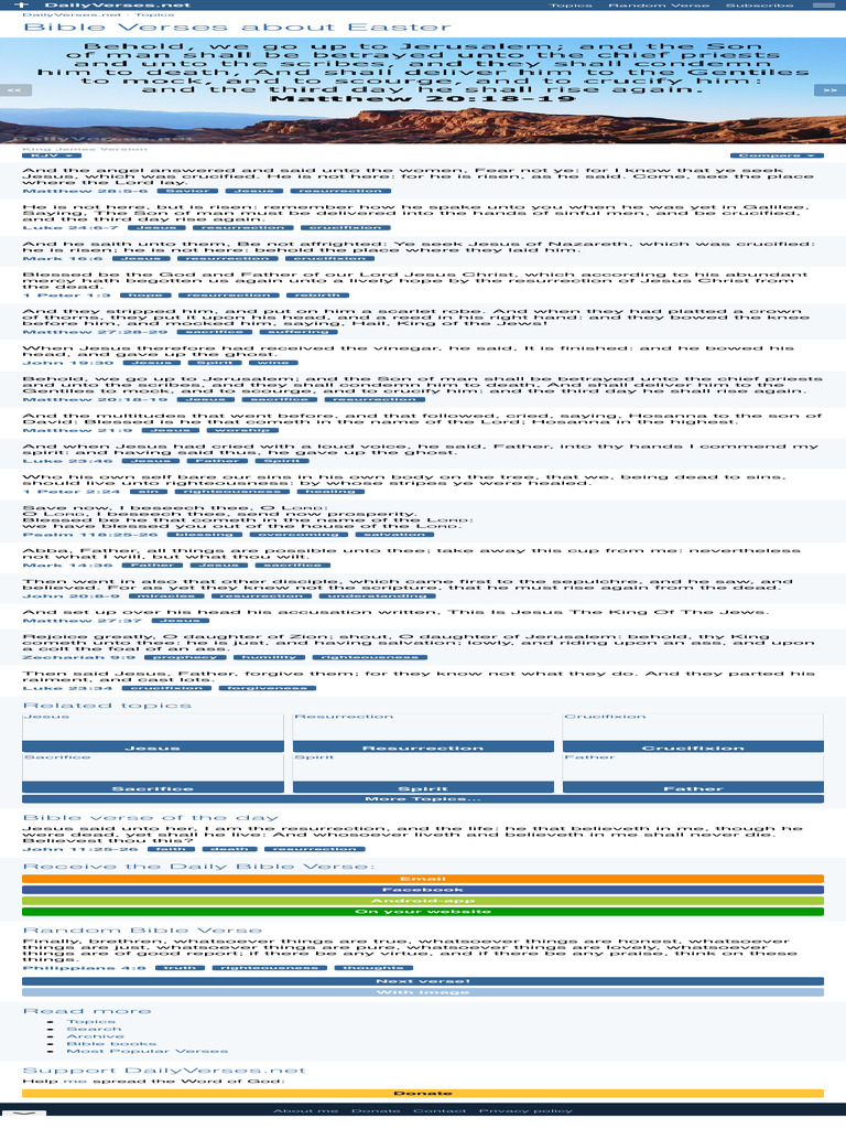 16 Bible Verses About Easter - KJV | PDF | Jesus | Resurrection Of Jesus