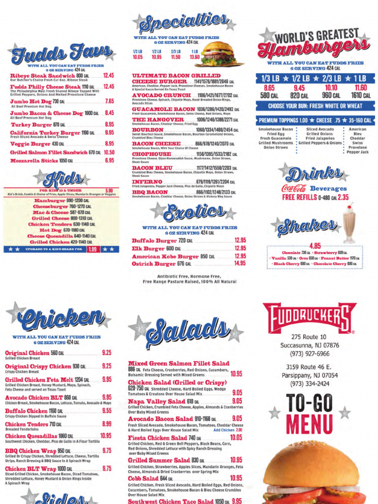 Fuddruckers To Go Menu Roxbury Parsippany | PDF