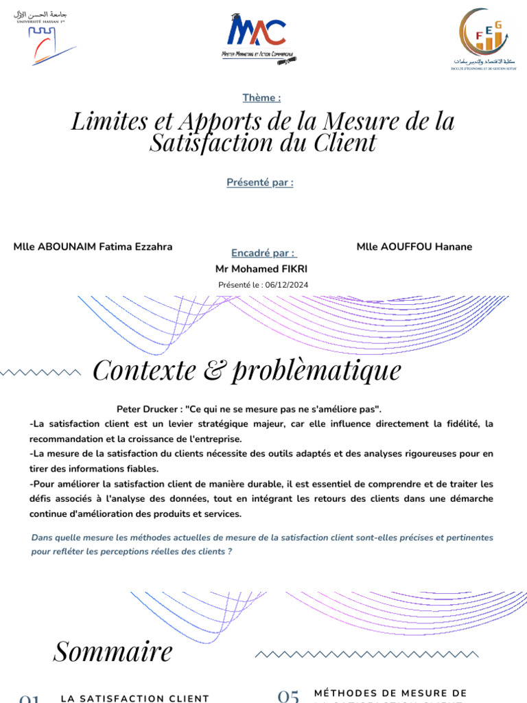 Mesure de la Satisfaction Client: Limites et Apports | PDF | Business ...