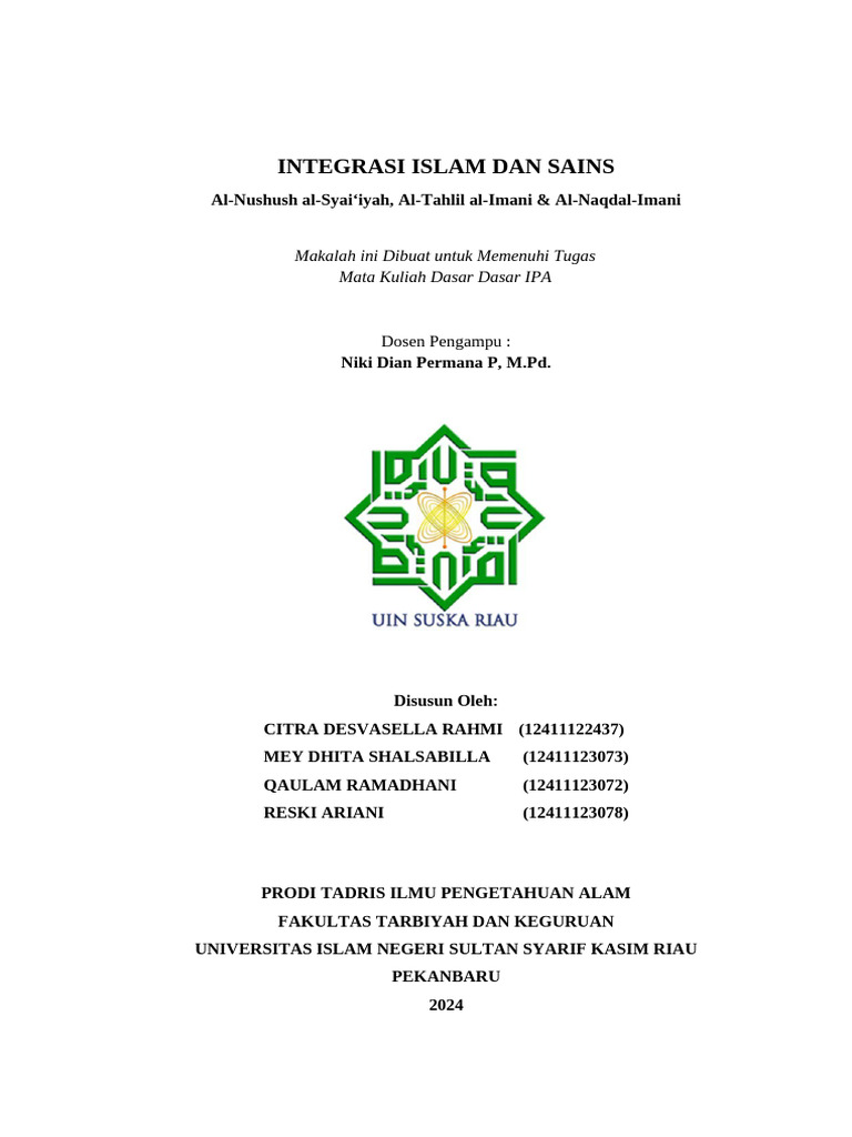 Integrasi Islam Dan Sains | PDF