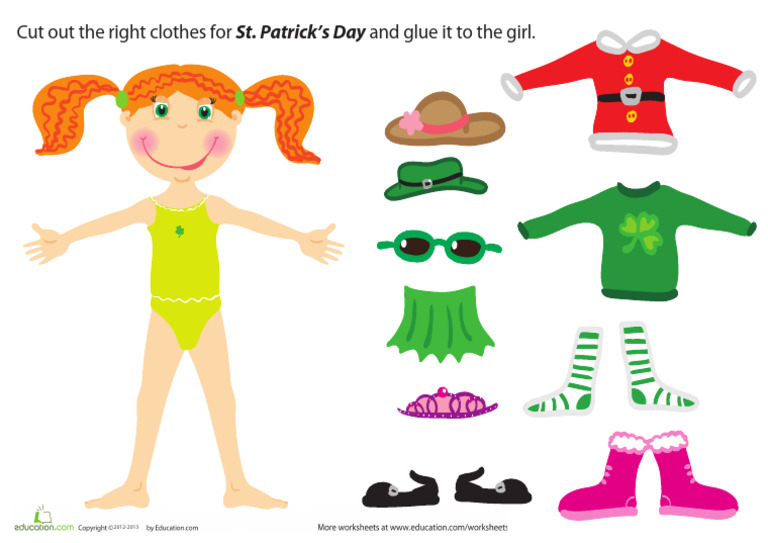 ST Patricks Day Paper Doll Girl | PDF