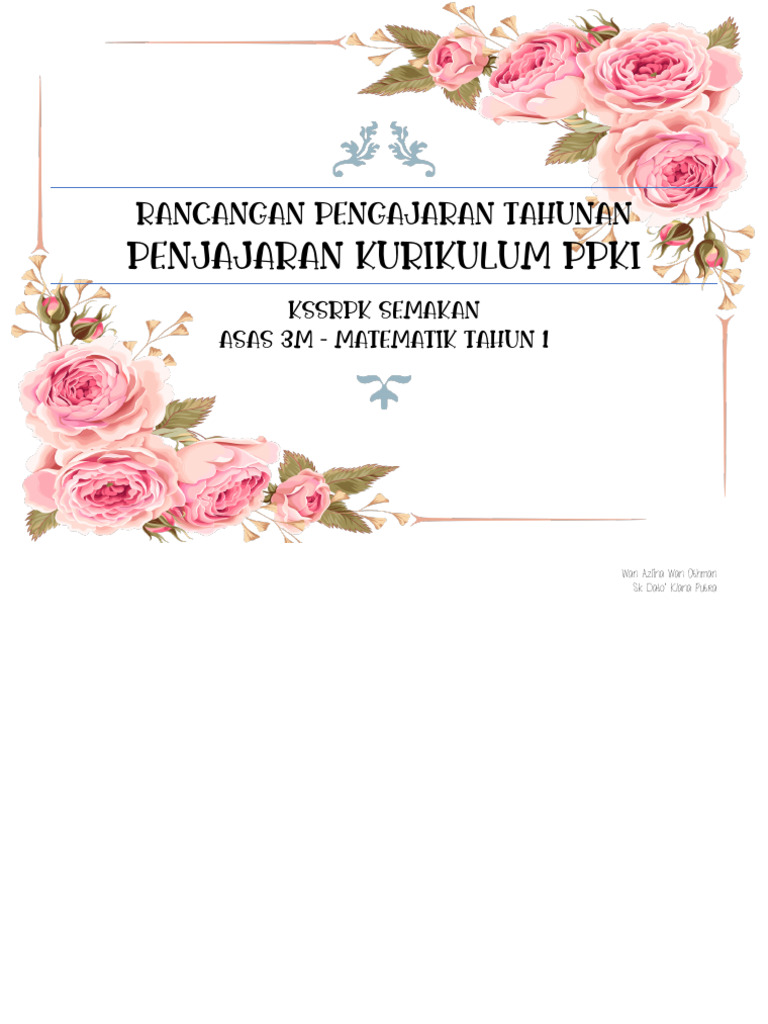 RPT MT KSSRPK Tahun 1 2025 | PDF