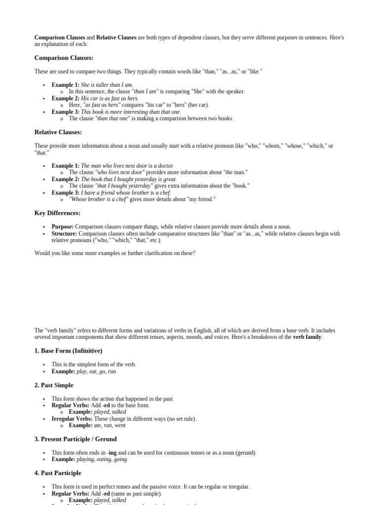 Comparison Clauses and Relative Clauses Are Both Types of Dependent ...
