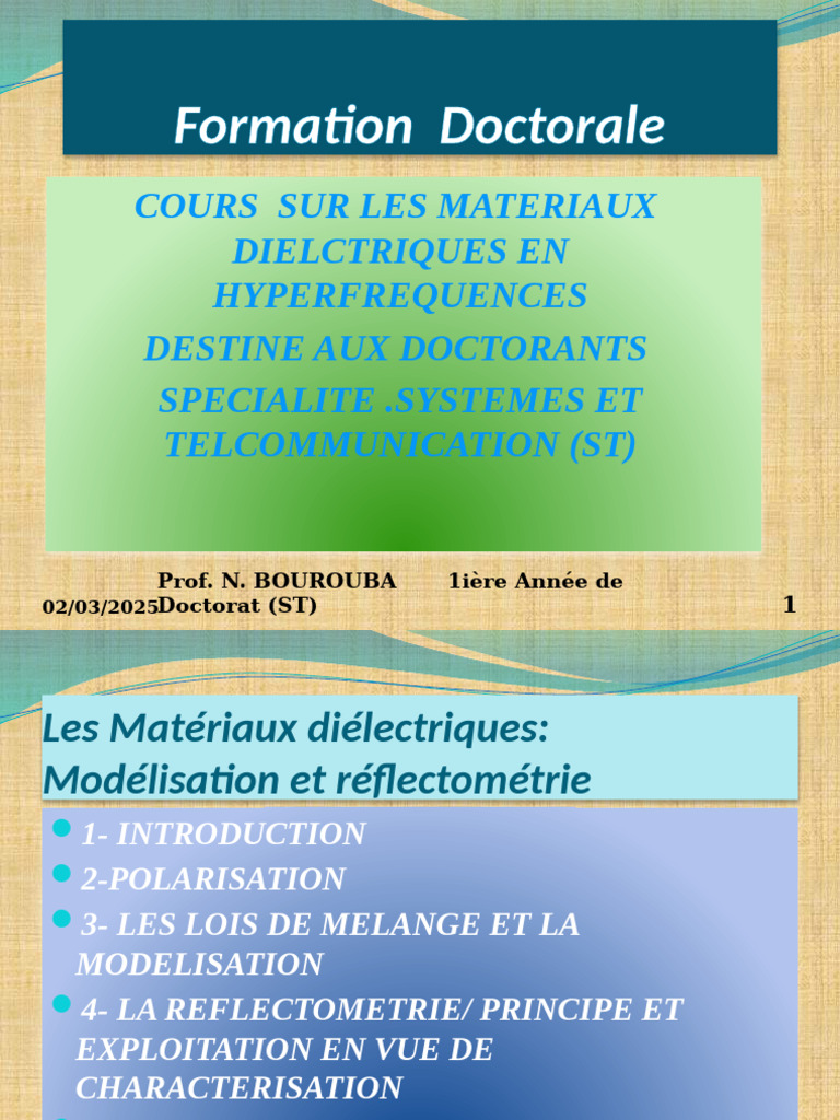 Matériaux Diélectriques en HF | PDF | Diélectrique | Piézoélectricité