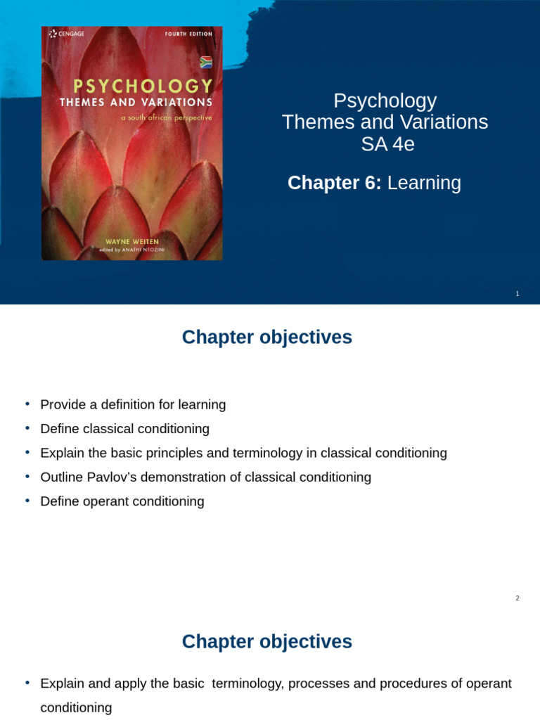 Psychology SA_4e_Ch06_PowerPoint | PDF | Classical Conditioning | Behavioural Sciences