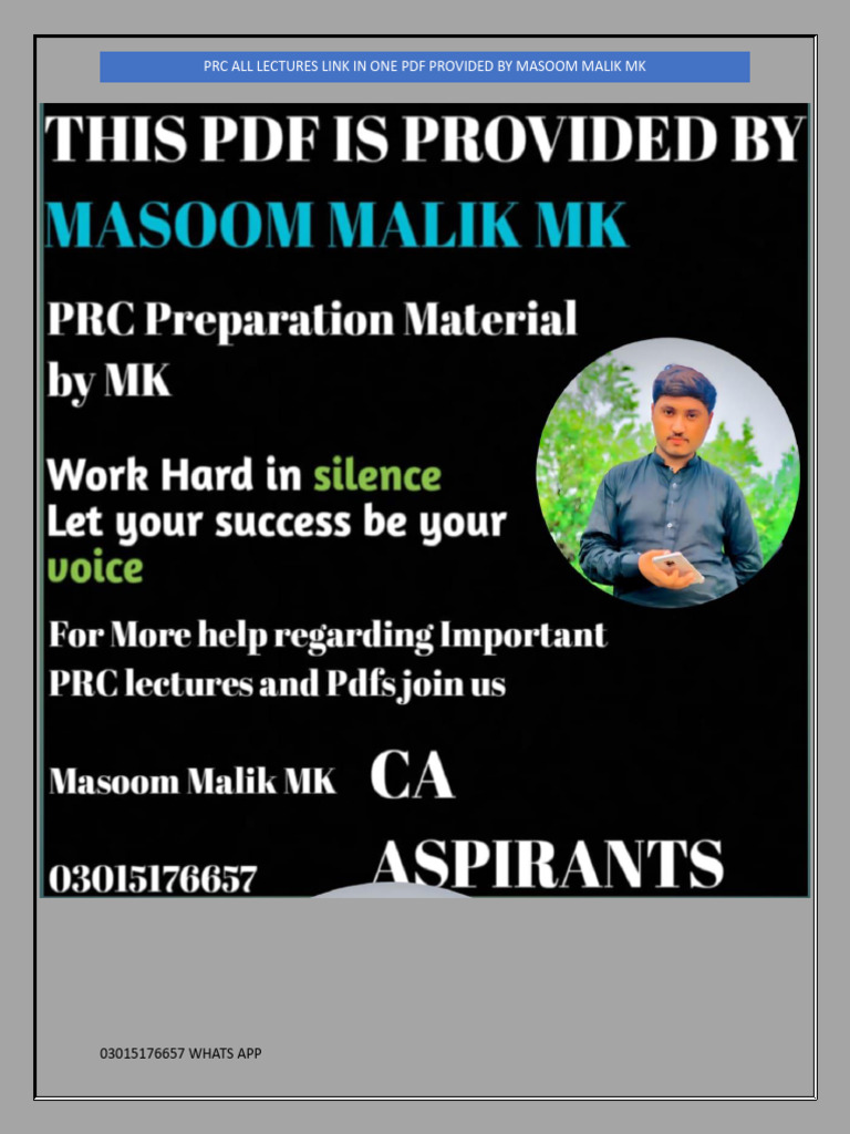 PRC All Subject Lectures With Important Pdfs Material | PDF