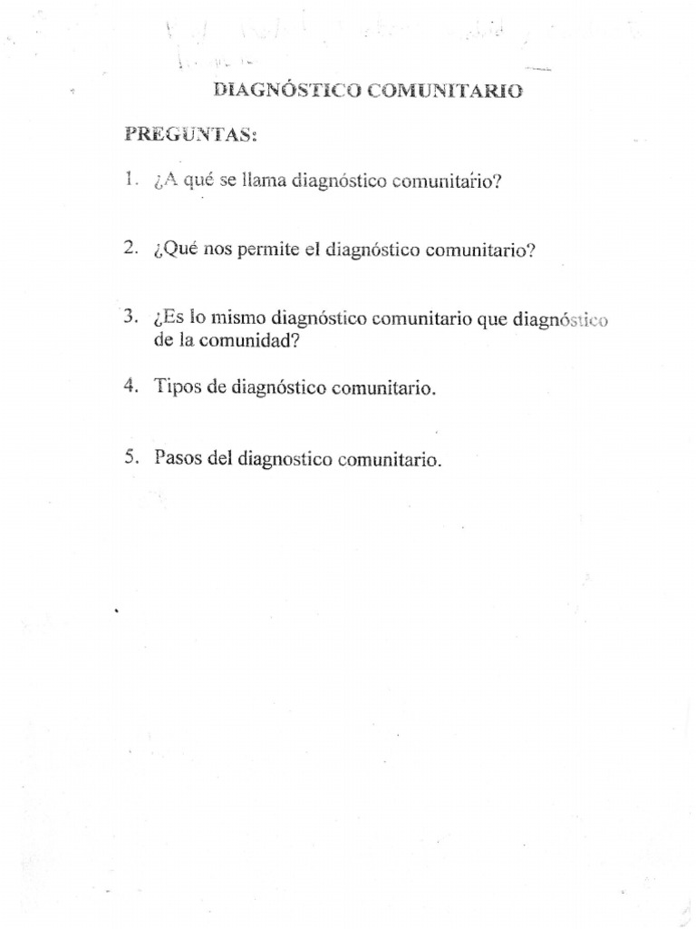 Diagnostico Comunitario Trabous | PDF