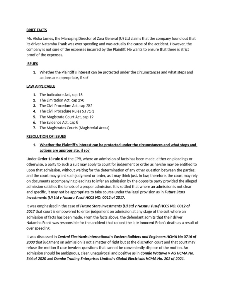 Part D1 F3 Judgement On Admission | PDF | Lawsuit | Judgment (Law)