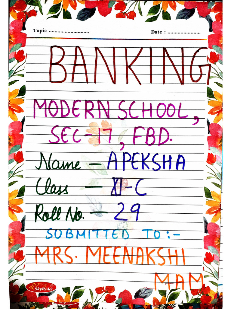 Class 11 Banking Project Business Studies | PDF