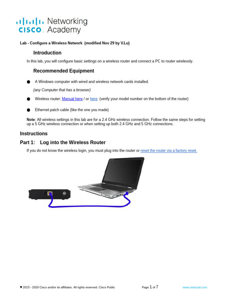 6.1.3.10 Lab Configure A Wireless Network | PDF | Wireless Access Point | Router (Computing)