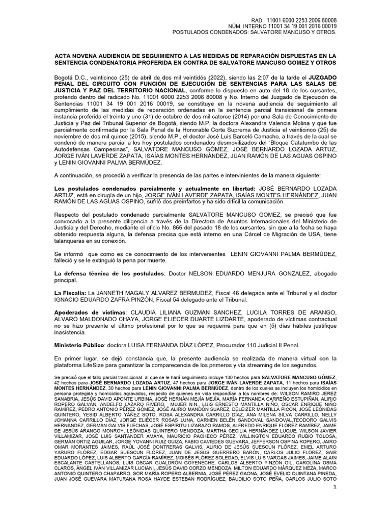 A09 - Acta 9 A. Seg. 25-04-2022 | PDF | Fiscal | Justicia