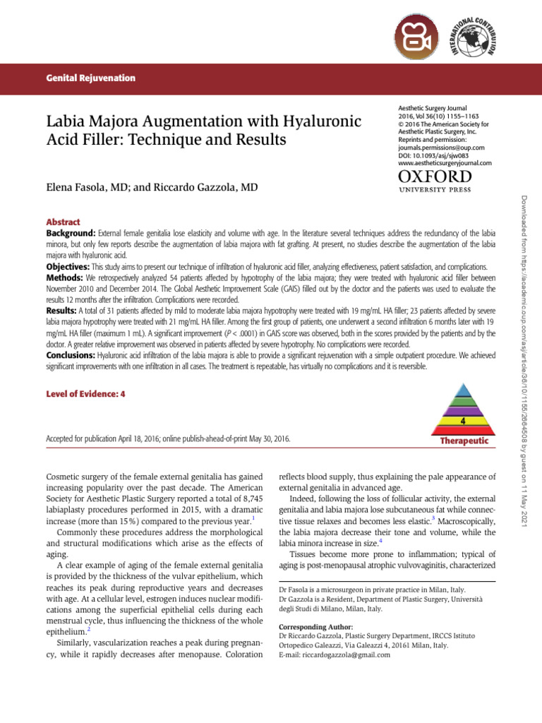 Labia_Majora_Augmentation_with_Hyaluronic_Acid_Fil | PDF | Labia ...