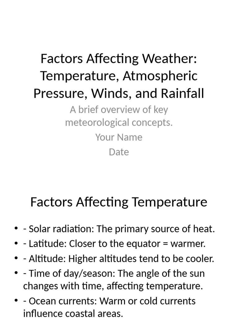 Weather Factors Presentation | PDF