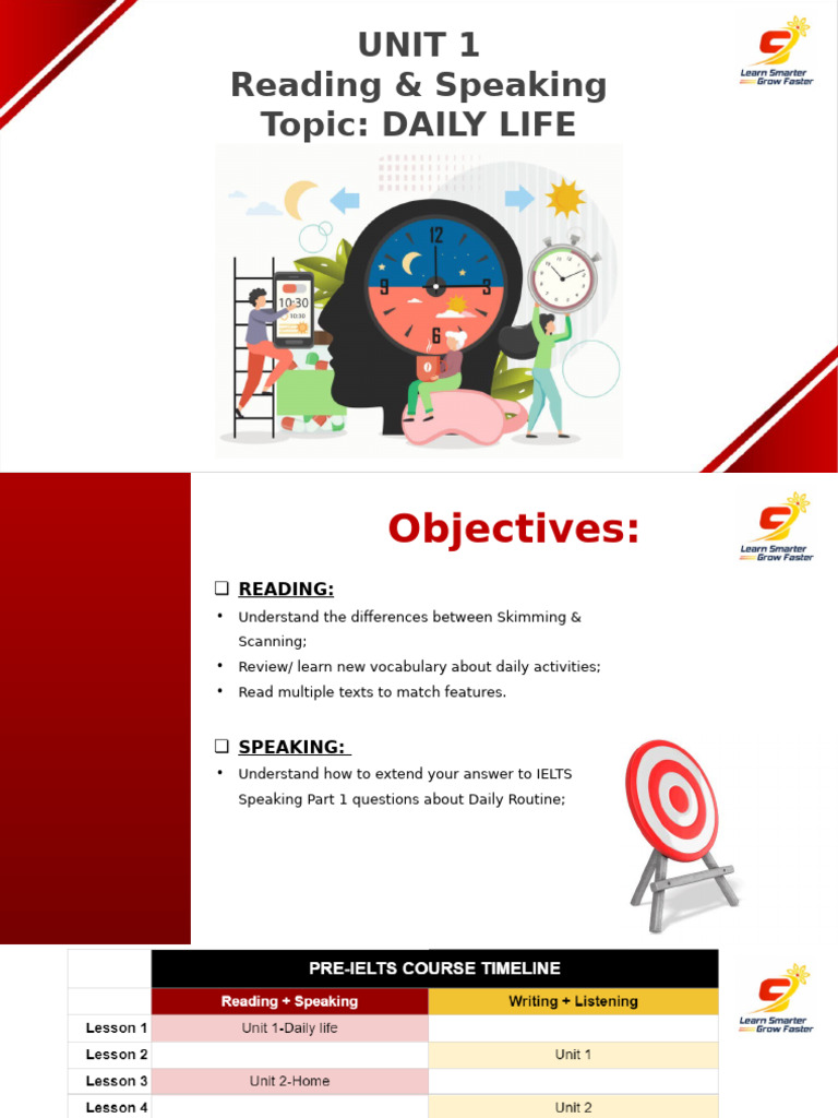 Unit 1-DAILY LIFE_Teaching Slides | PDF | International English ...