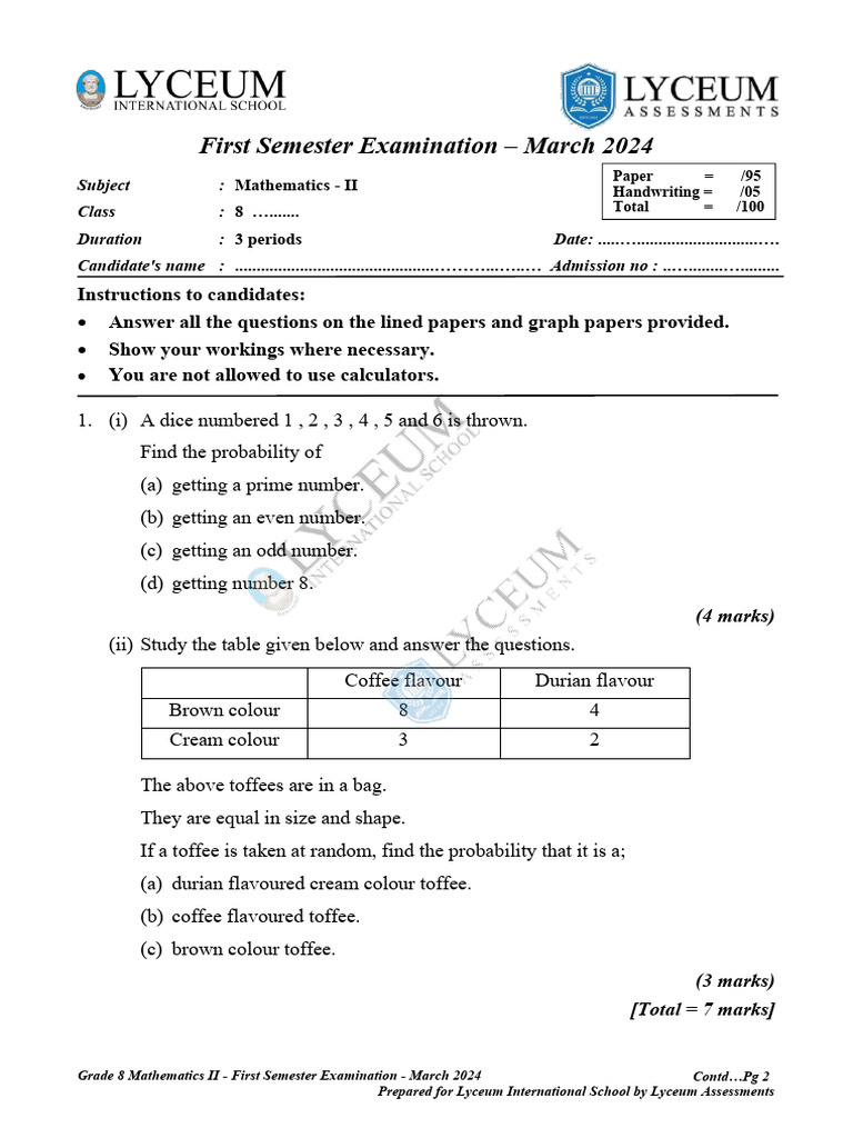 Grade 8 Mathematics II | PDF | Mathematics