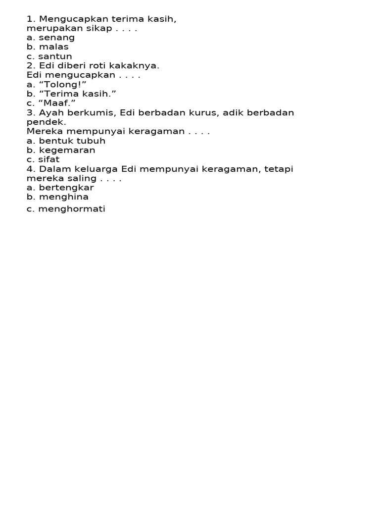 Soal Kelas 6 TS 2 | PDF