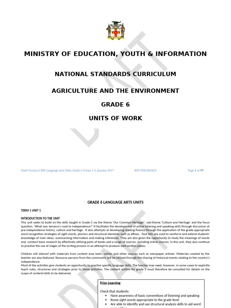 Language Arts Grade 6 Curriculum | PDF | Reading Comprehension | Semantics