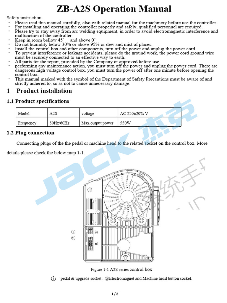 ZB-A2S Controller User Manual | PDF | Sewing Machine | Ac Power Plugs ...