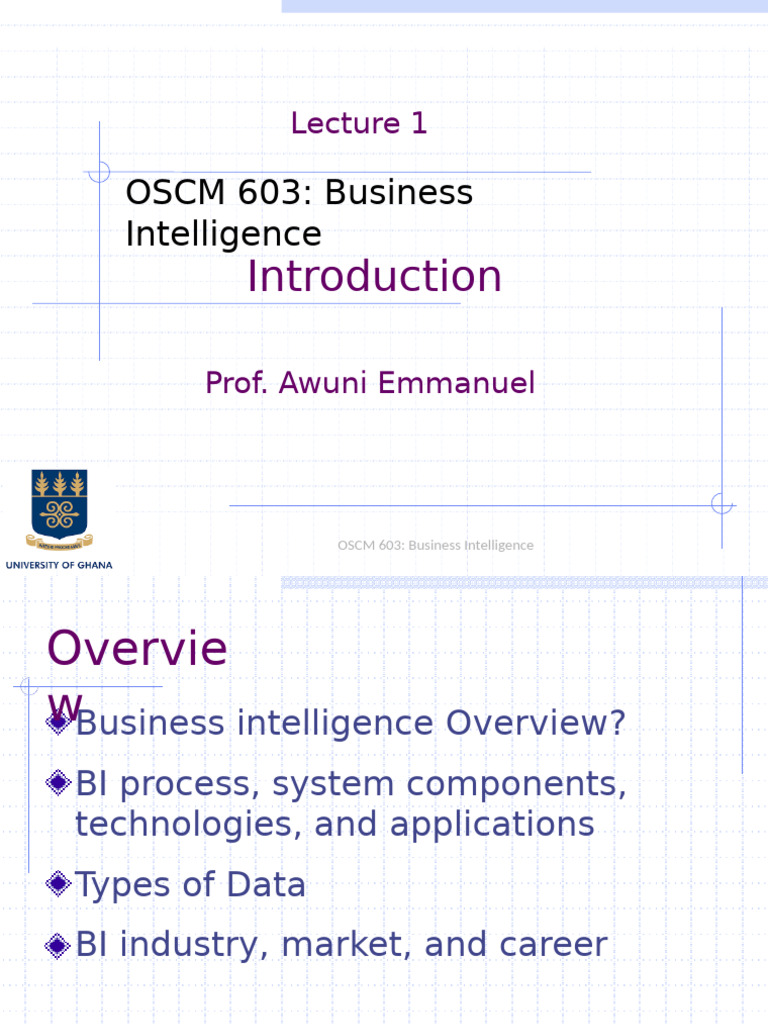 Lecture 1 - Introduction BI | PDF | Business Intelligence | Databases