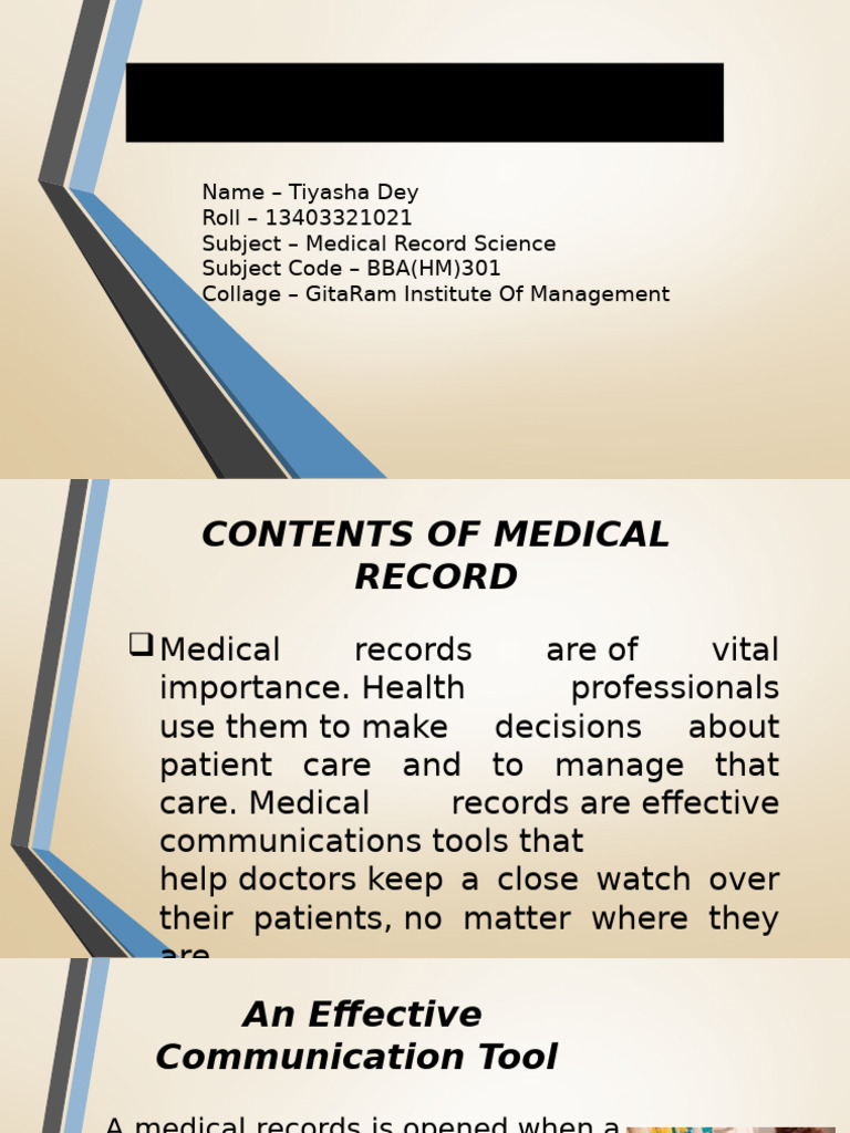 Content of Medical Record | PDF