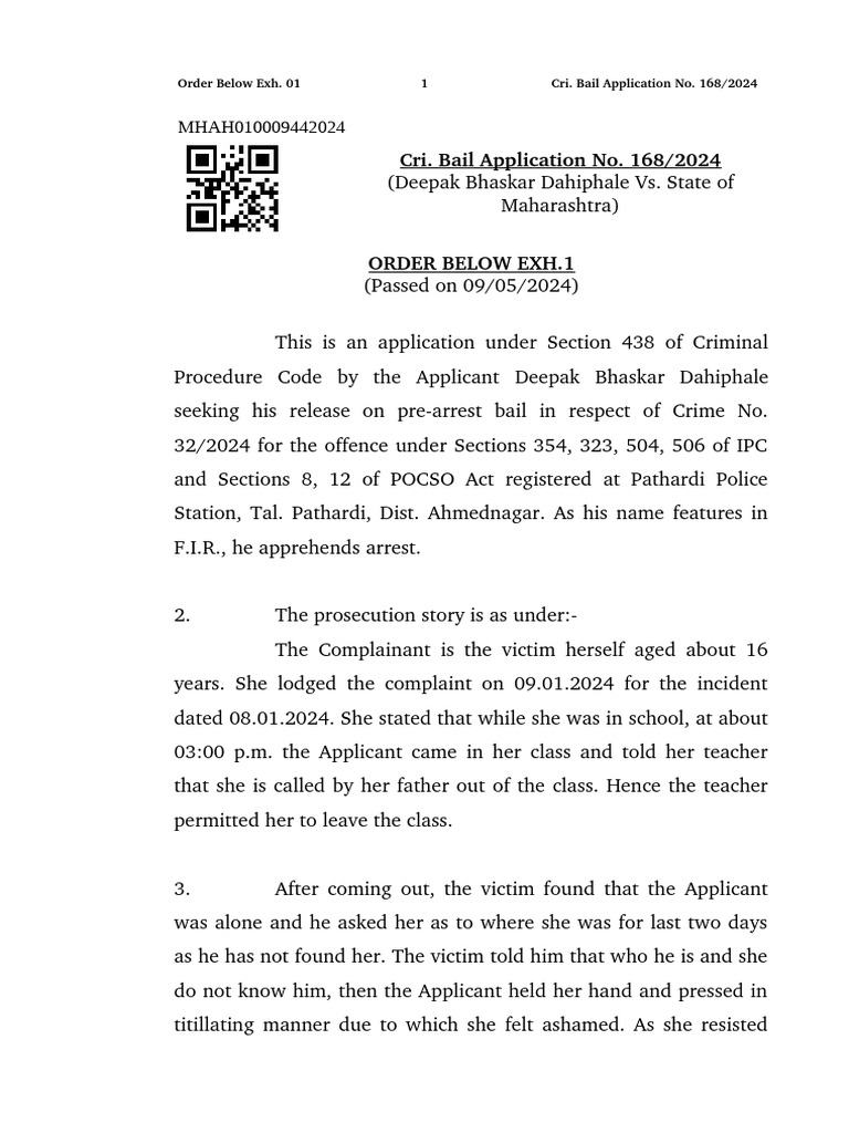 POCSO Bail Application Rejected | PDF