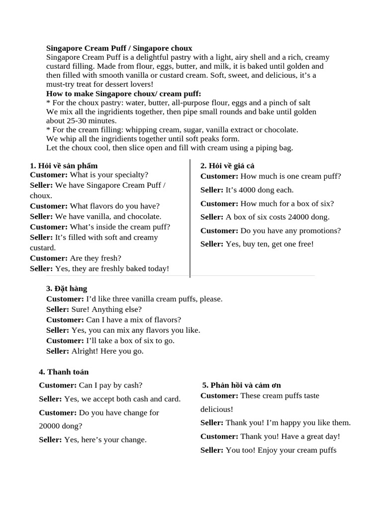 Singapore Cream Puff | PDF