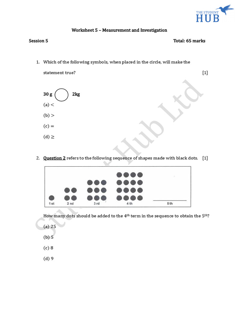 Measurement and Investigation Worksheet | PDF | Length | Area